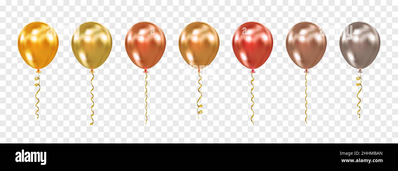 Balloon vector set isolated on transparent background. Realistic glossy ...