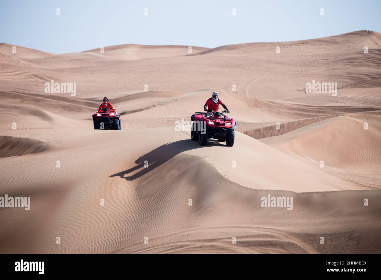 ATV Riding and Dune Bashing on a Desert Safari in Dubai, UAE Stock ...