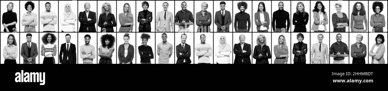 Group of people in a collage Stock Photo - Alamy