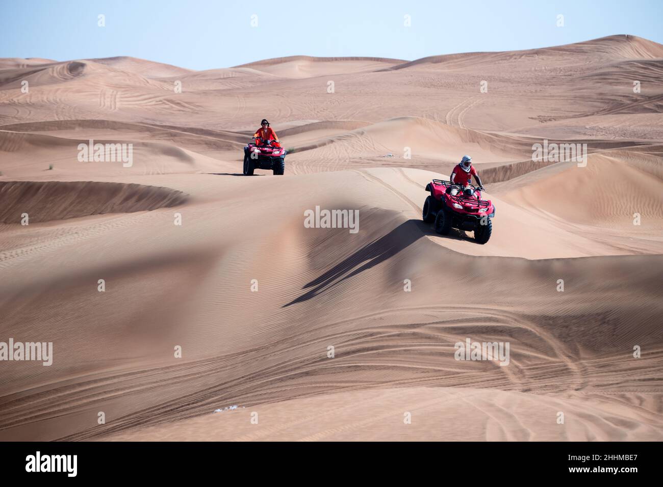 ATV Riding and Dune Bashing on a Desert Safari in Dubai, UAE Stock ...