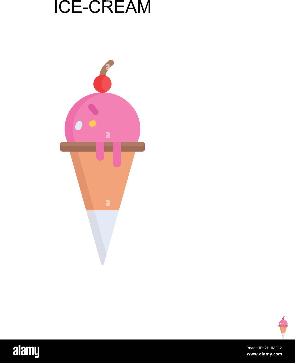 Ice-cream Simple vector icon.Perfect color modern pictogram on editable ...