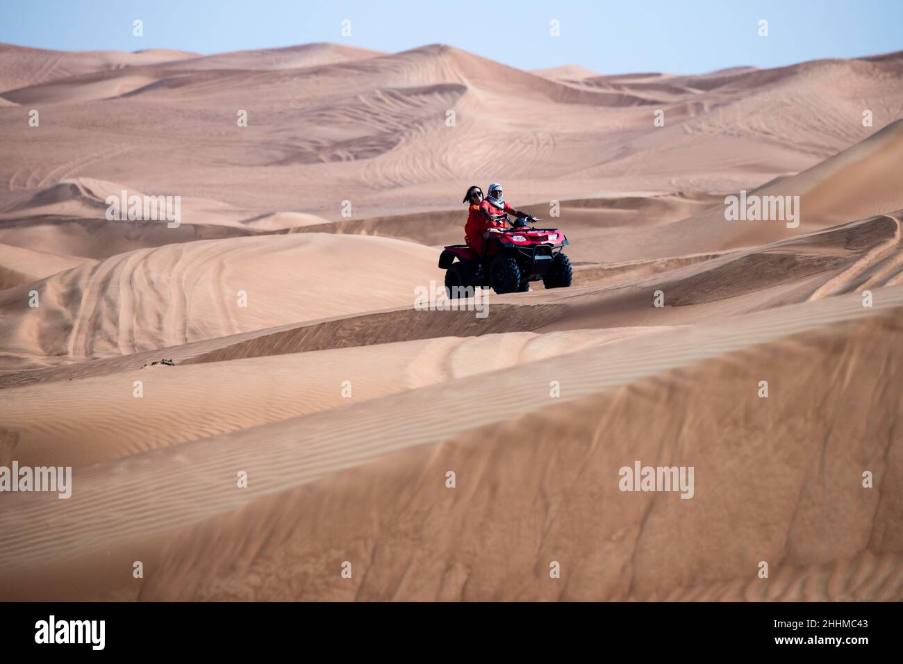 ATV Riding and Dune Bashing on a Desert Safari in Dubai, UAE Stock ...