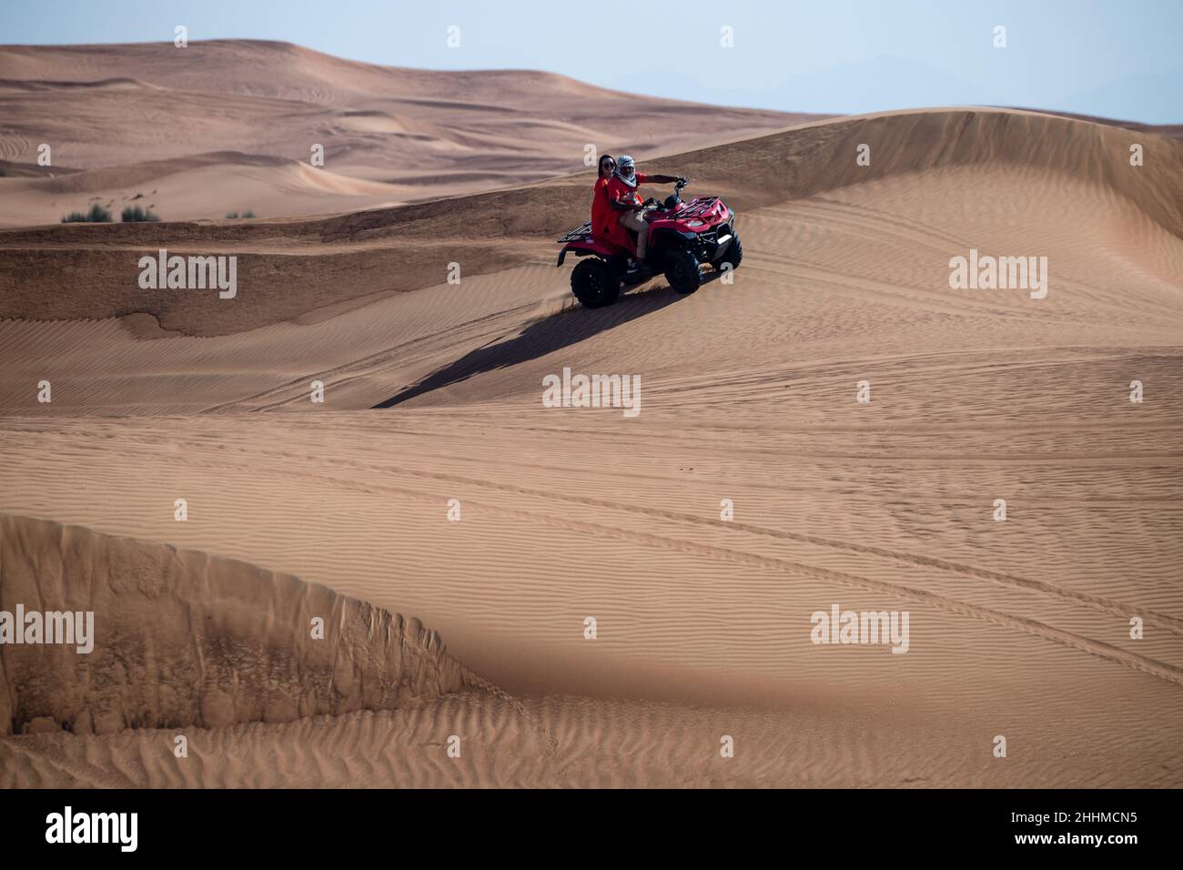 ATV Riding and Dune Bashing on a Desert Safari in Dubai, UAE Stock ...