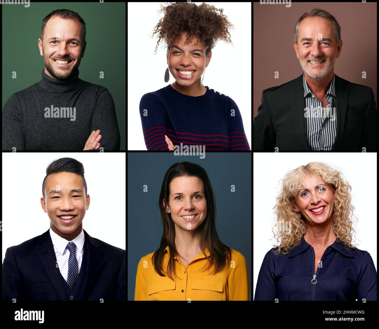 Beautiful happy people in front of a background Stock Photo - Alamy