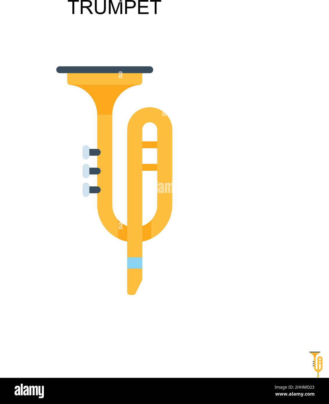 Trumpet Simple vector icon.Perfect color modern pictogram on editable ...