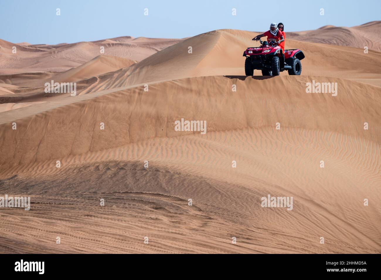 ATV Riding and Dune Bashing on a Desert Safari in Dubai, UAE Stock ...