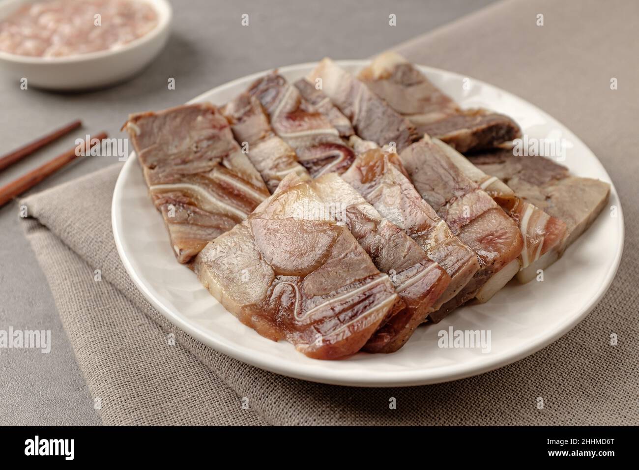 A dish made by pressing boiled pork Stock Photo - Alamy