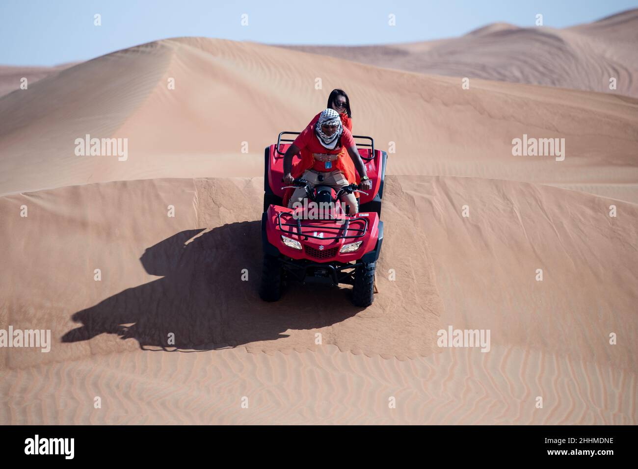 ATV Riding and Dune Bashing on a Desert Safari in Dubai, UAE Stock ...