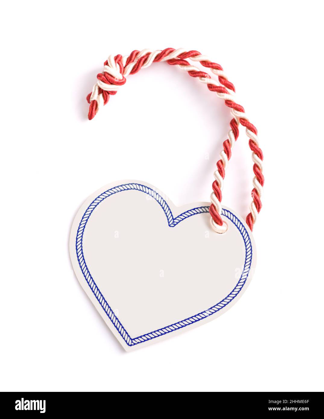Heart shaped tag for loving messages isolated on white background Stock ...