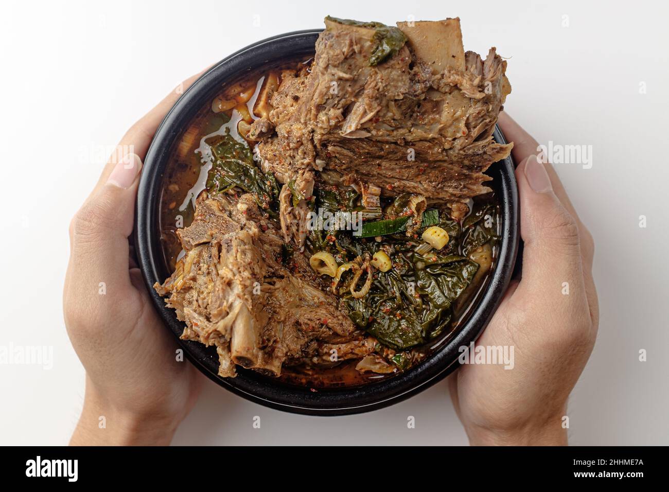 Bone haejangguk on a white background Stock Photo - Alamy