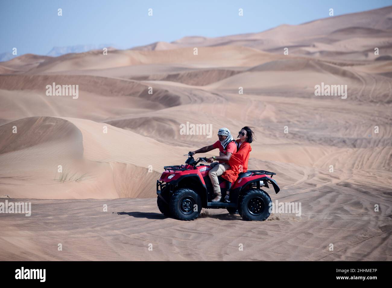 ATV Riding and Dune Bashing on a Desert Safari in Dubai, UAE Stock ...