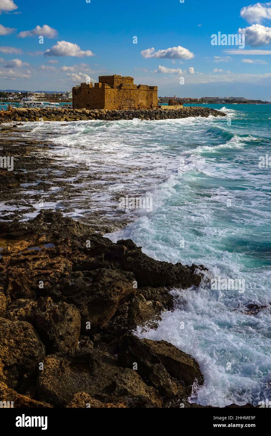 The old castle at the town of Paphos, Pafos, Cyprus, Eastern ...