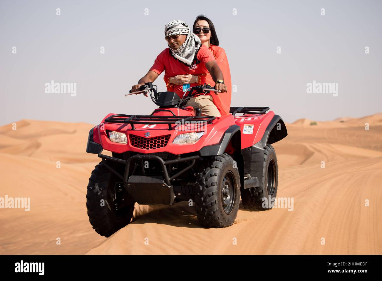 ATV Riding and Dune Bashing on a Desert Safari in Dubai, UAE Stock ...