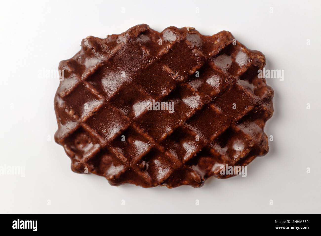 Chocolate waffle snack on white background Stock Photo - Alamy