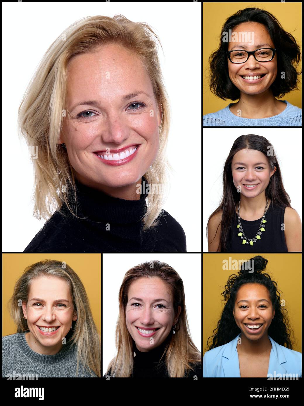 Group of people in a collage Stock Photo - Alamy