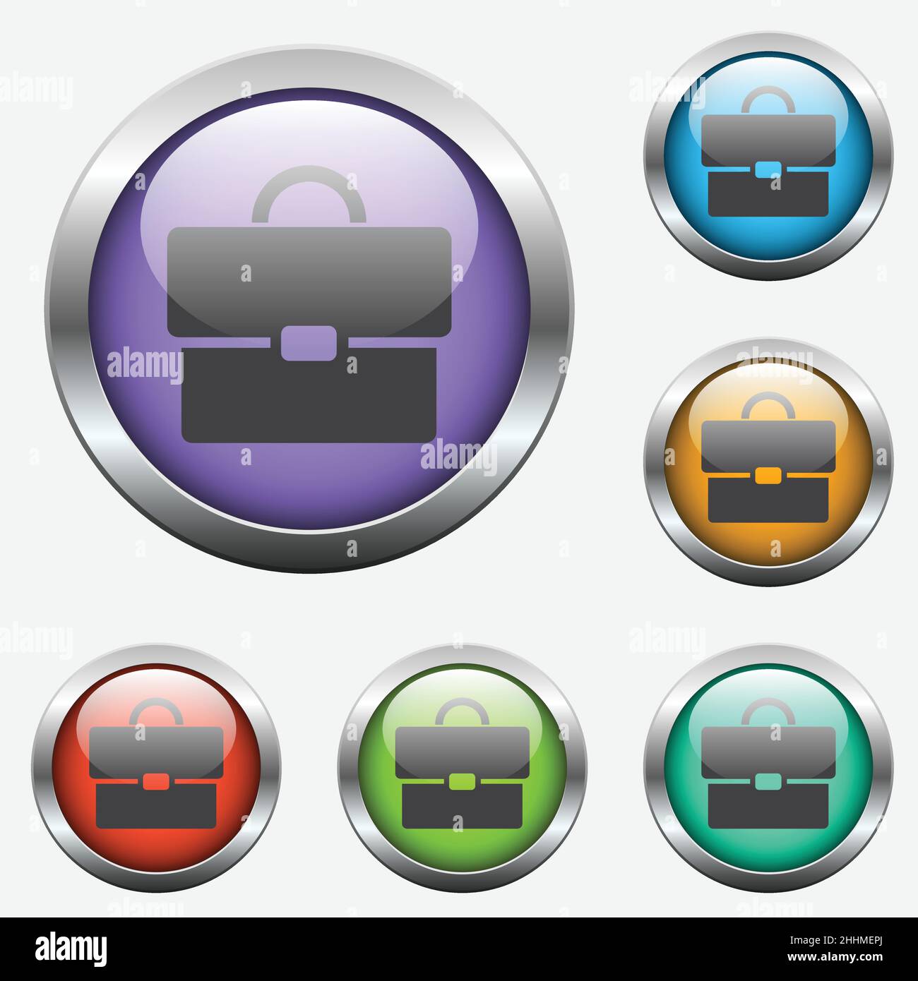 portfolio vector icon on color glass buttons Stock Vector Image & Art ...