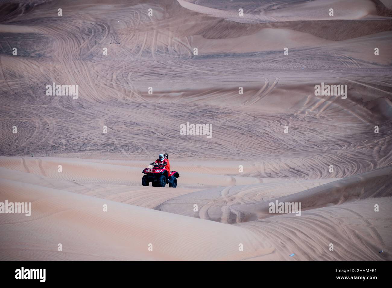 ATV Riding and Dune Bashing on a Desert Safari in Dubai, UAE Stock ...