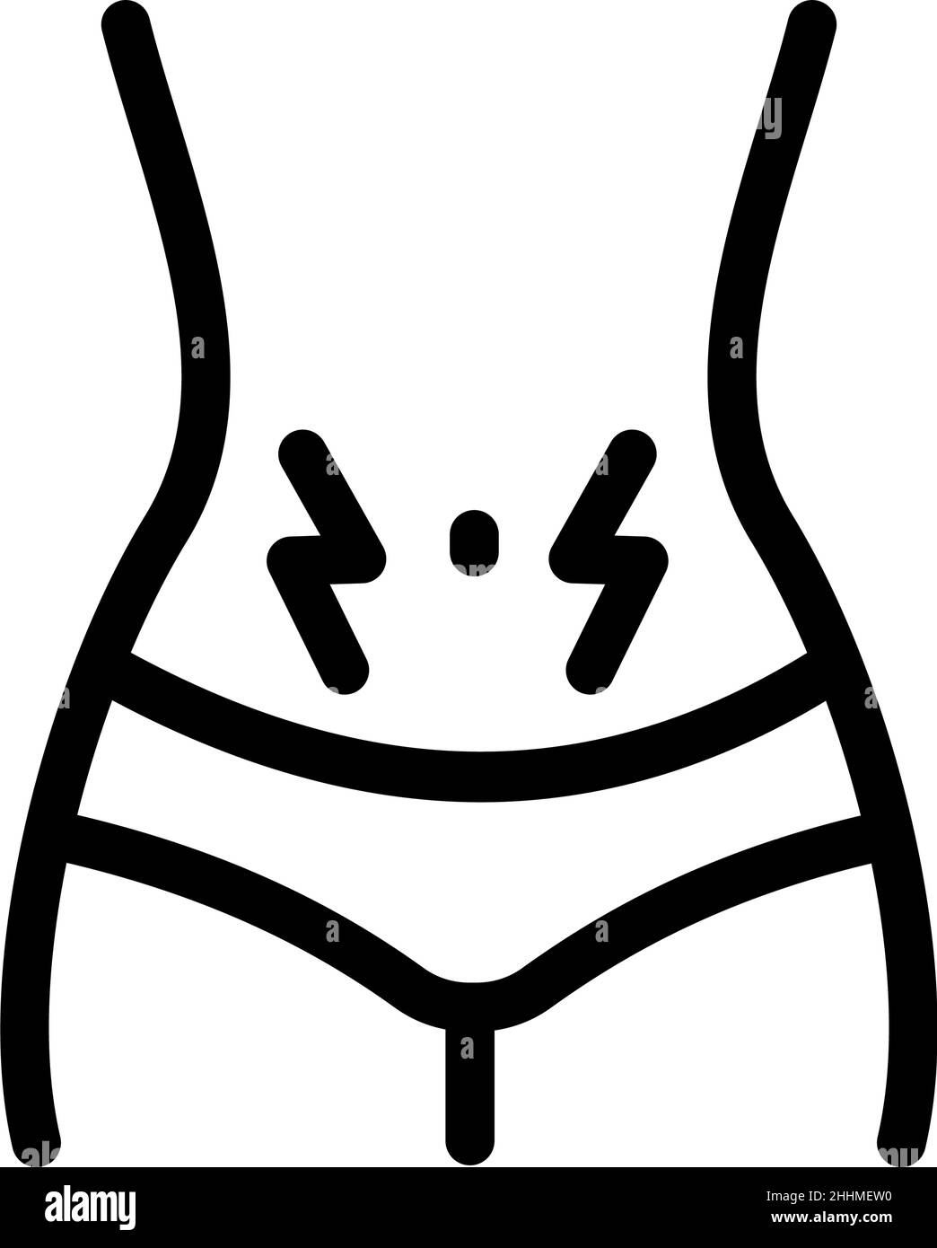 Menstrual cramps outline icon. linear style sign for mobile concept and ...