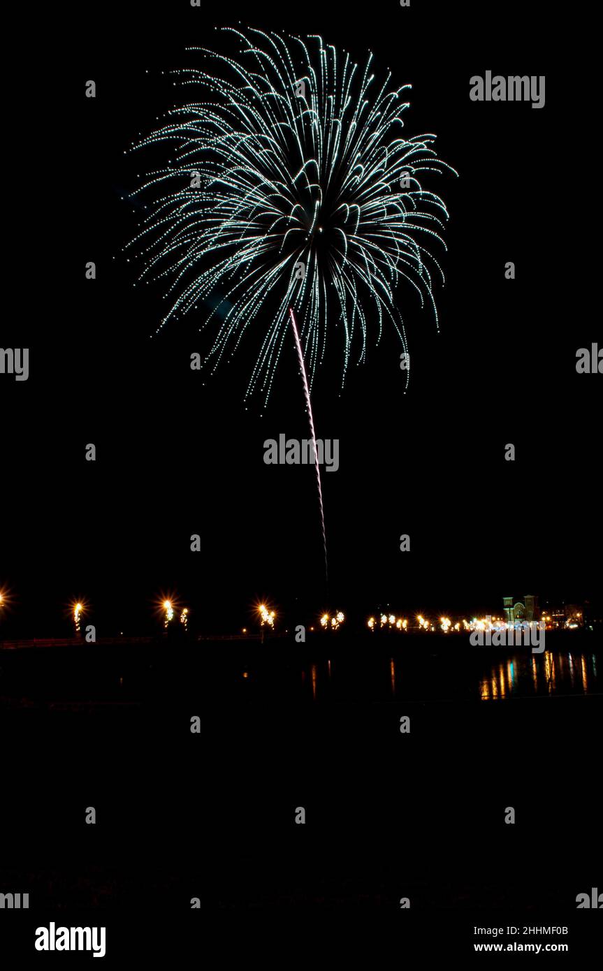 Fireworks over a bridge hi-res stock photography and images - Alamy