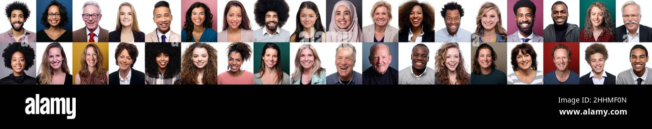 Group of people in a collage Stock Photo - Alamy