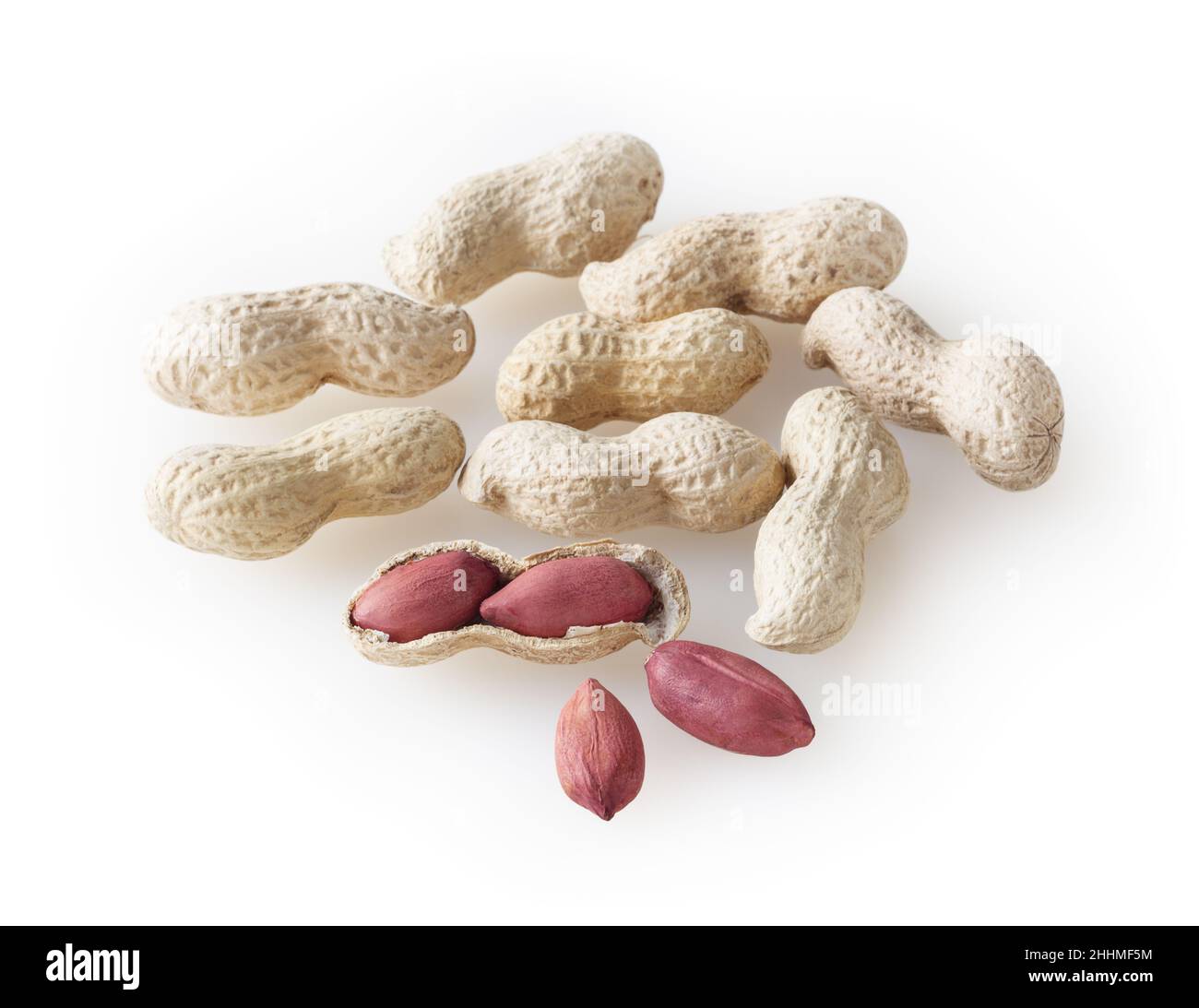 Raw peanuts isolated on white background with clipping path Stock Photo ...