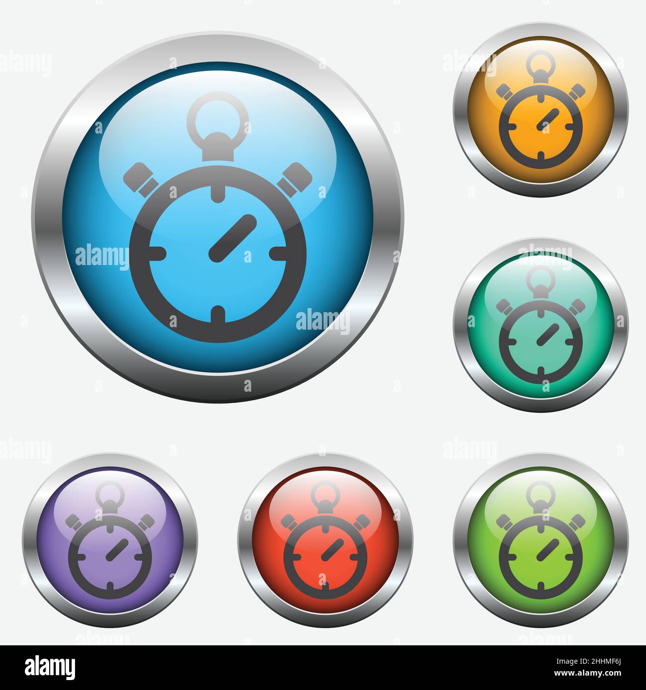 stopwatch glass buttons Stock Vector Image & Art - Alamy