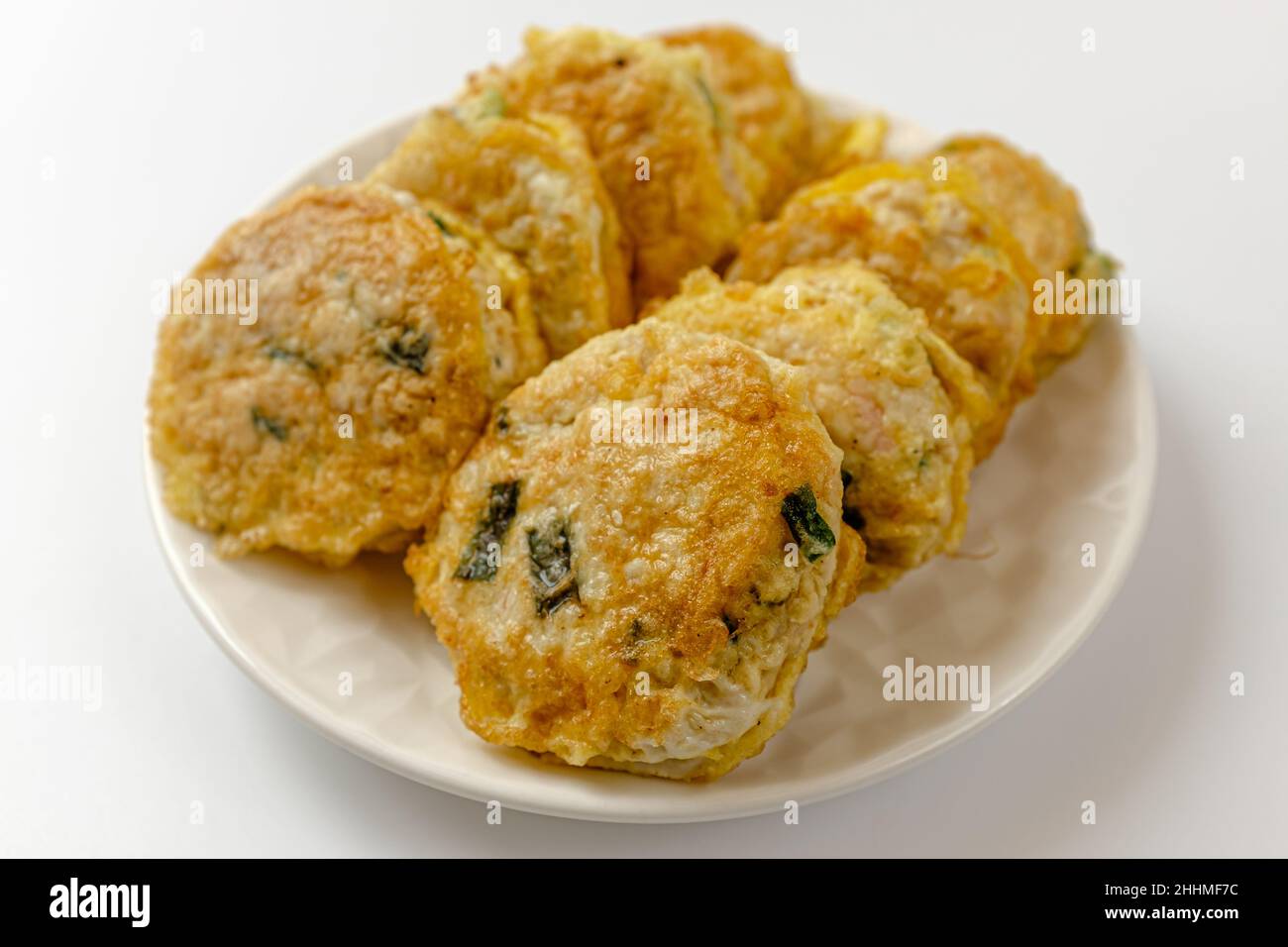 Pork ball on white background Stock Photo - Alamy