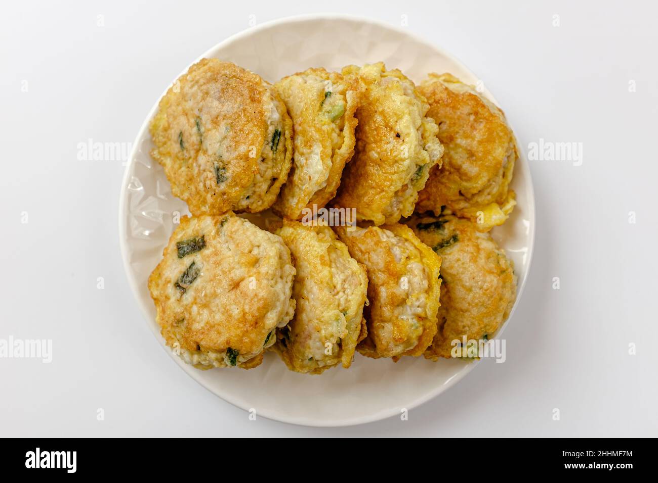Pork ball on white background Stock Photo - Alamy