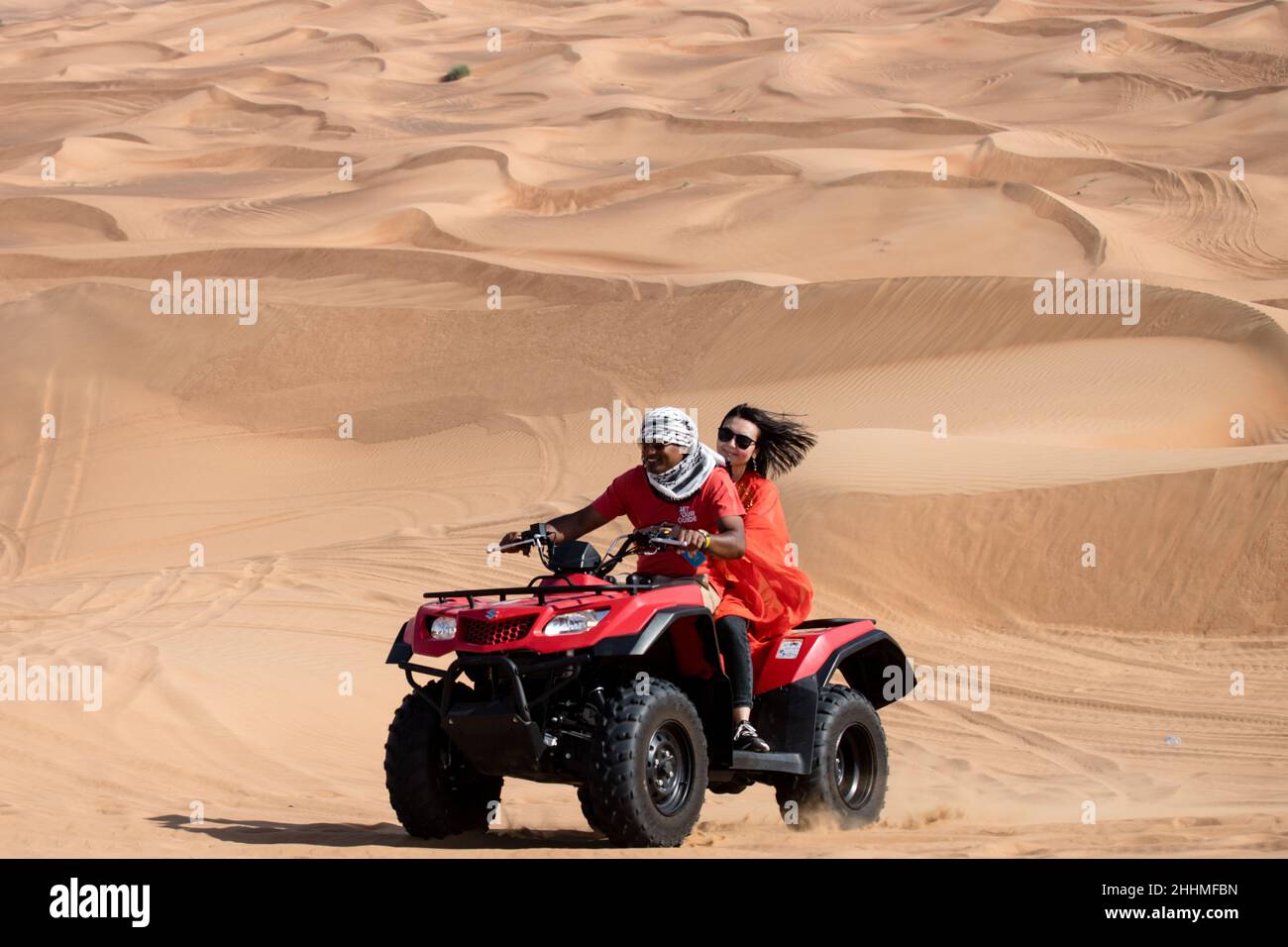 ATV Riding and Dune Bashing on a Desert Safari in Dubai, UAE Stock ...