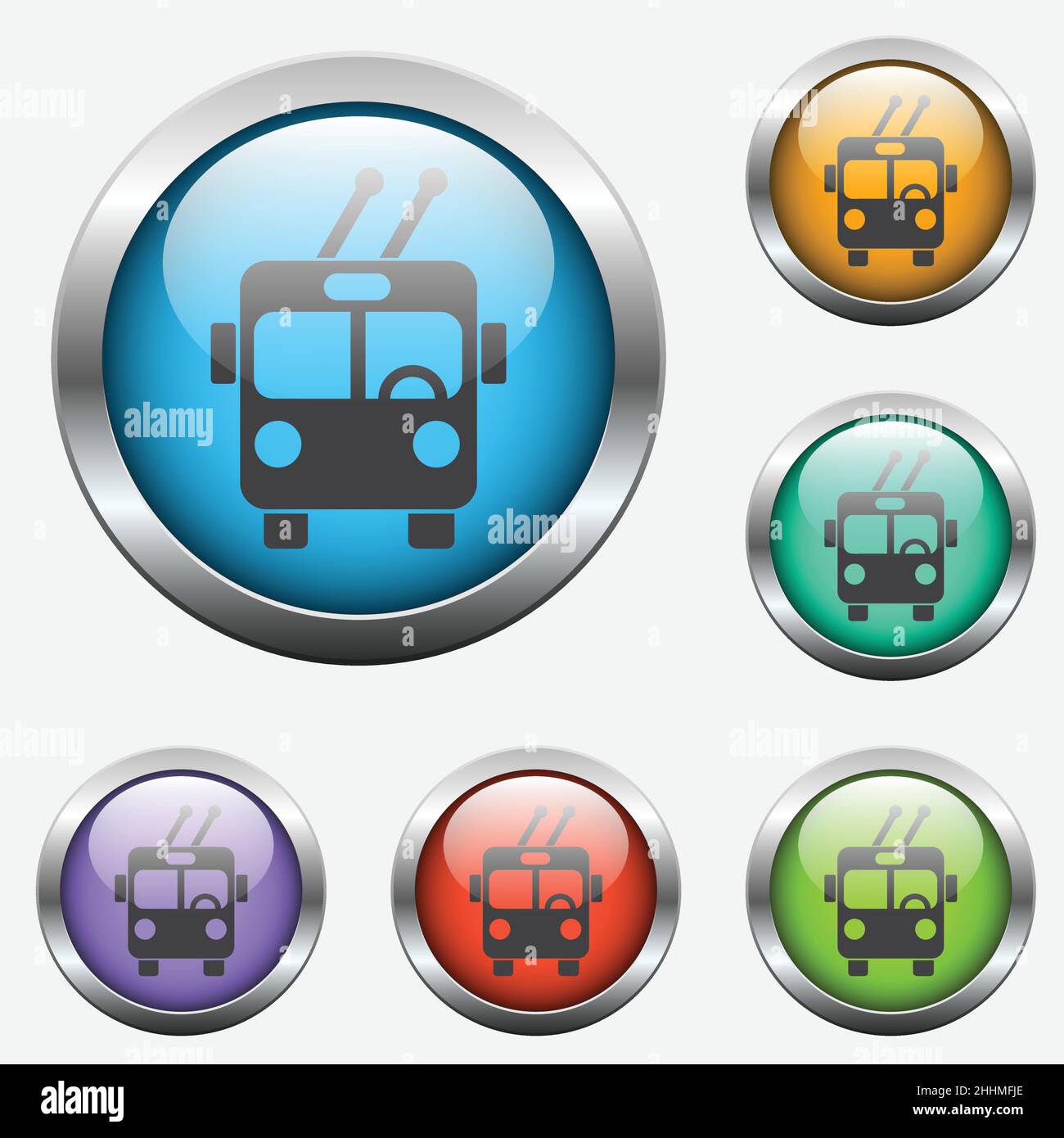 trolleybus glass buttons Stock Vector Image & Art - Alamy