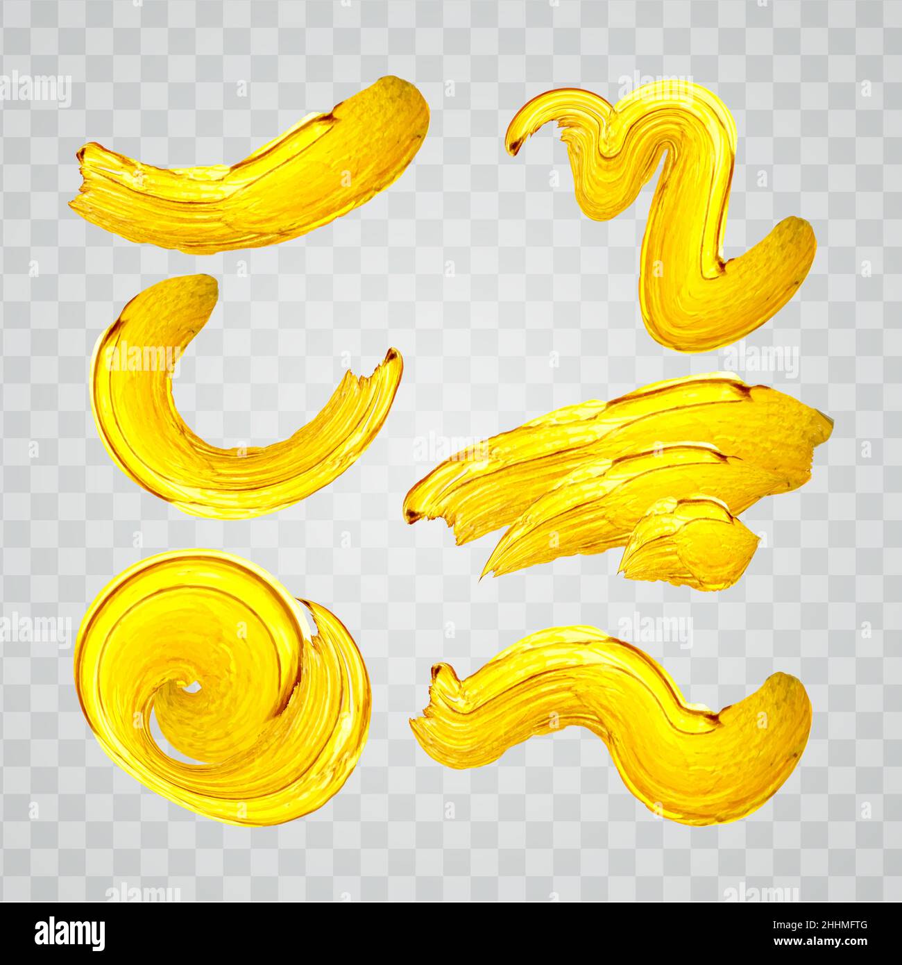 Vector gold paint smear stroke stain set Stock Vector Image & Art - Alamy