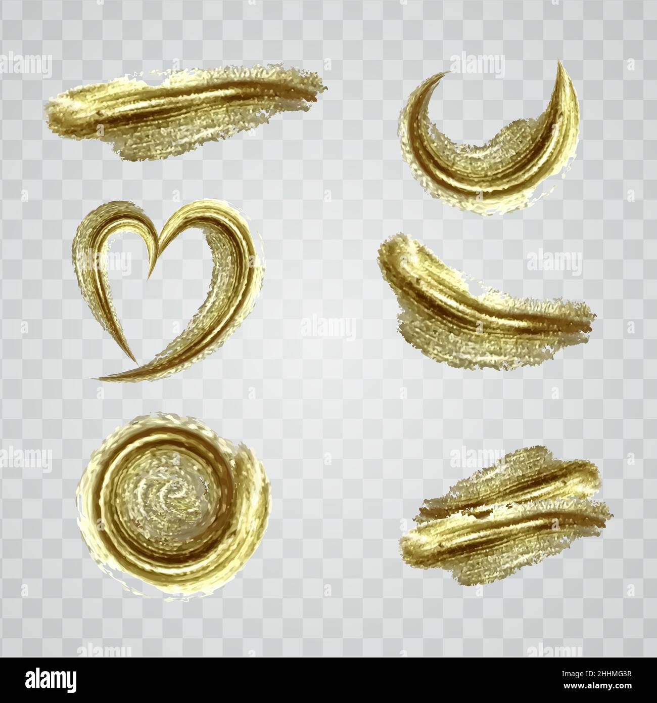 Vector gold paint smear stroke stain set Stock Vector Image & Art - Alamy