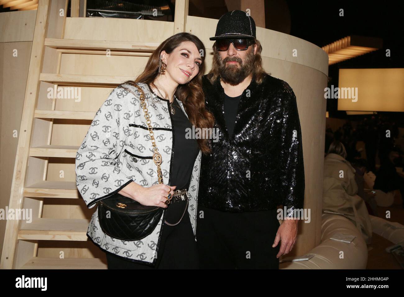 Paris, France. January 25, 2022, Sebastien Tellier and his wife ...