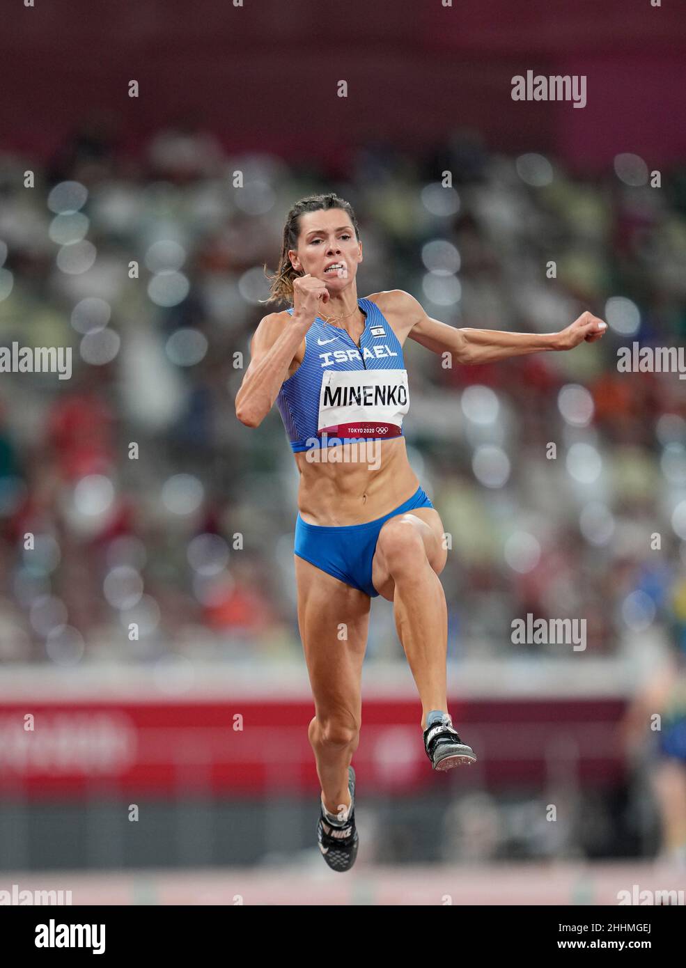 Hanna Minenko competing in the Triple Jump at the 2020 Tokyo Olympics Stock Photo - Alamy