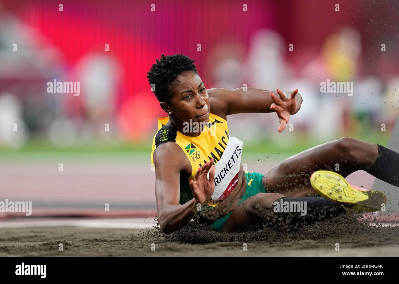 Shanieka Ricketts competing in the Triple Jump at the 2020 Tokyo ...