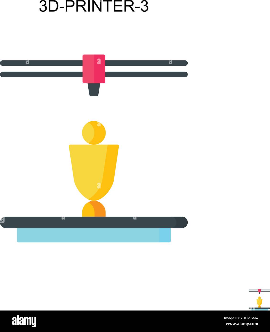 3d-printer-3 Simple vector icon.Perfect color modern pictogram on ...