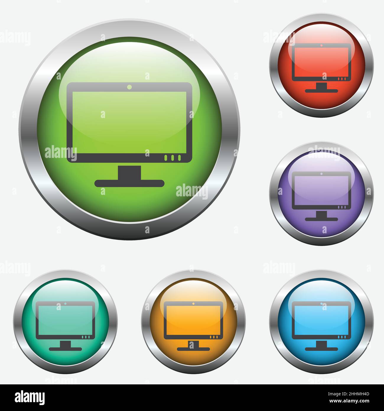 computer monitor glass buttons Stock Vector Image & Art - Alamy