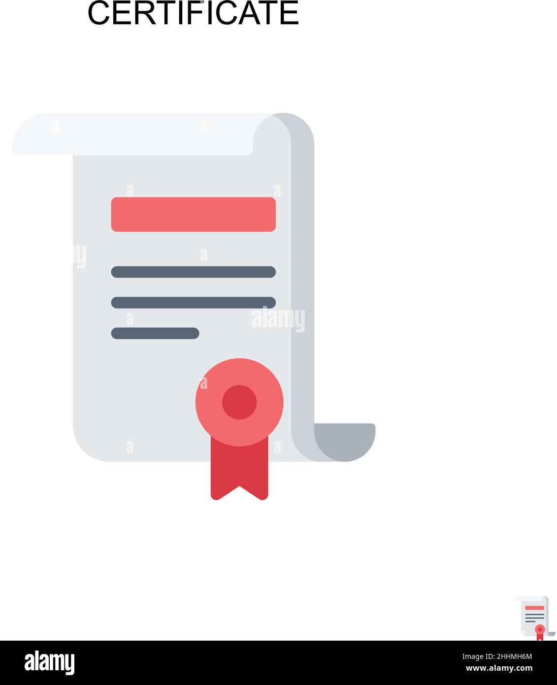 Certificate Simple vector icon.Perfect color modern pictogram on ...