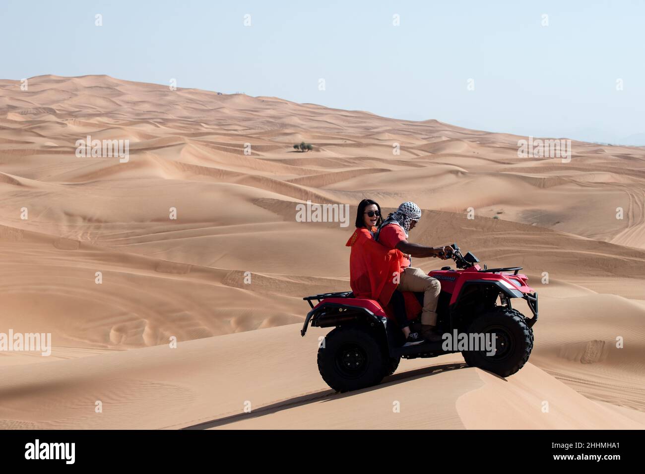 ATV Riding and Dune Bashing on a Desert Safari in Dubai, UAE Stock ...