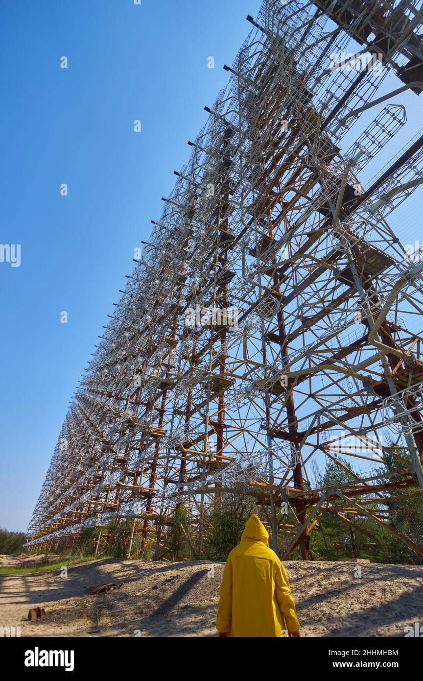 Large antenna field. Soviet radar system Duga at Chernobyl nuclear ...