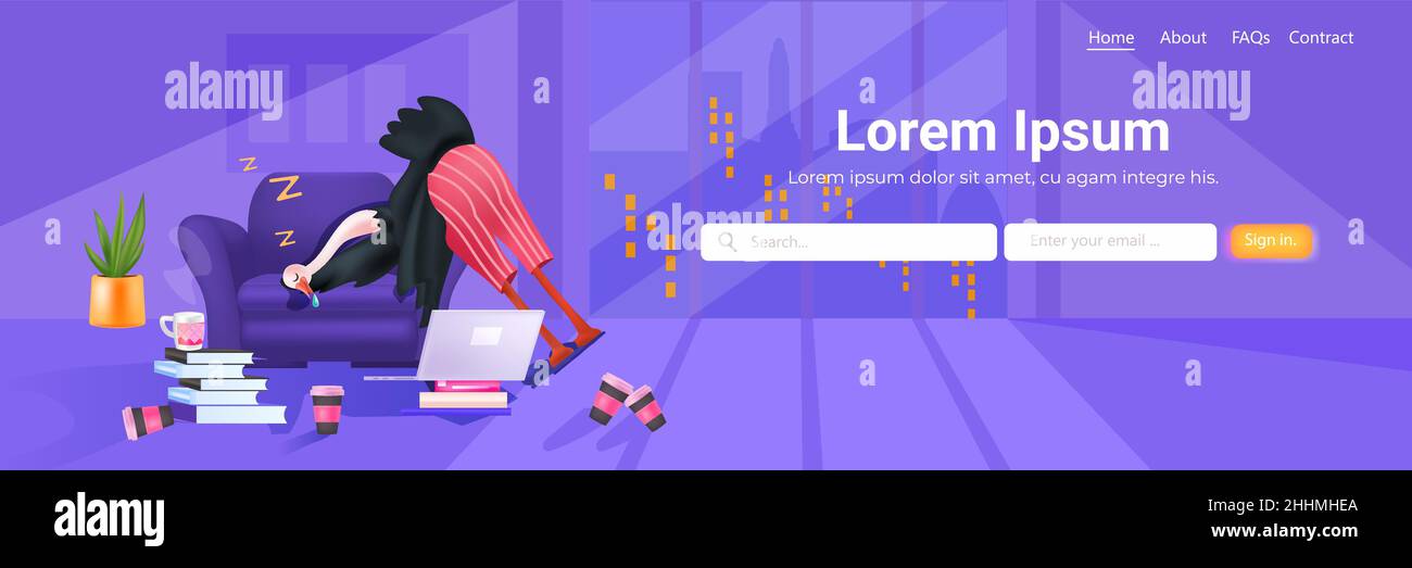 tired ostrich overworked animal sleeping at workplace business stress ...