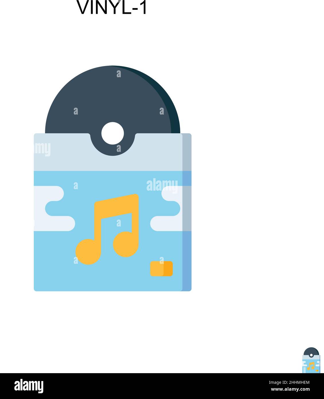 Vinyl-1 Simple vector icon.Perfect color modern pictogram on editable ...