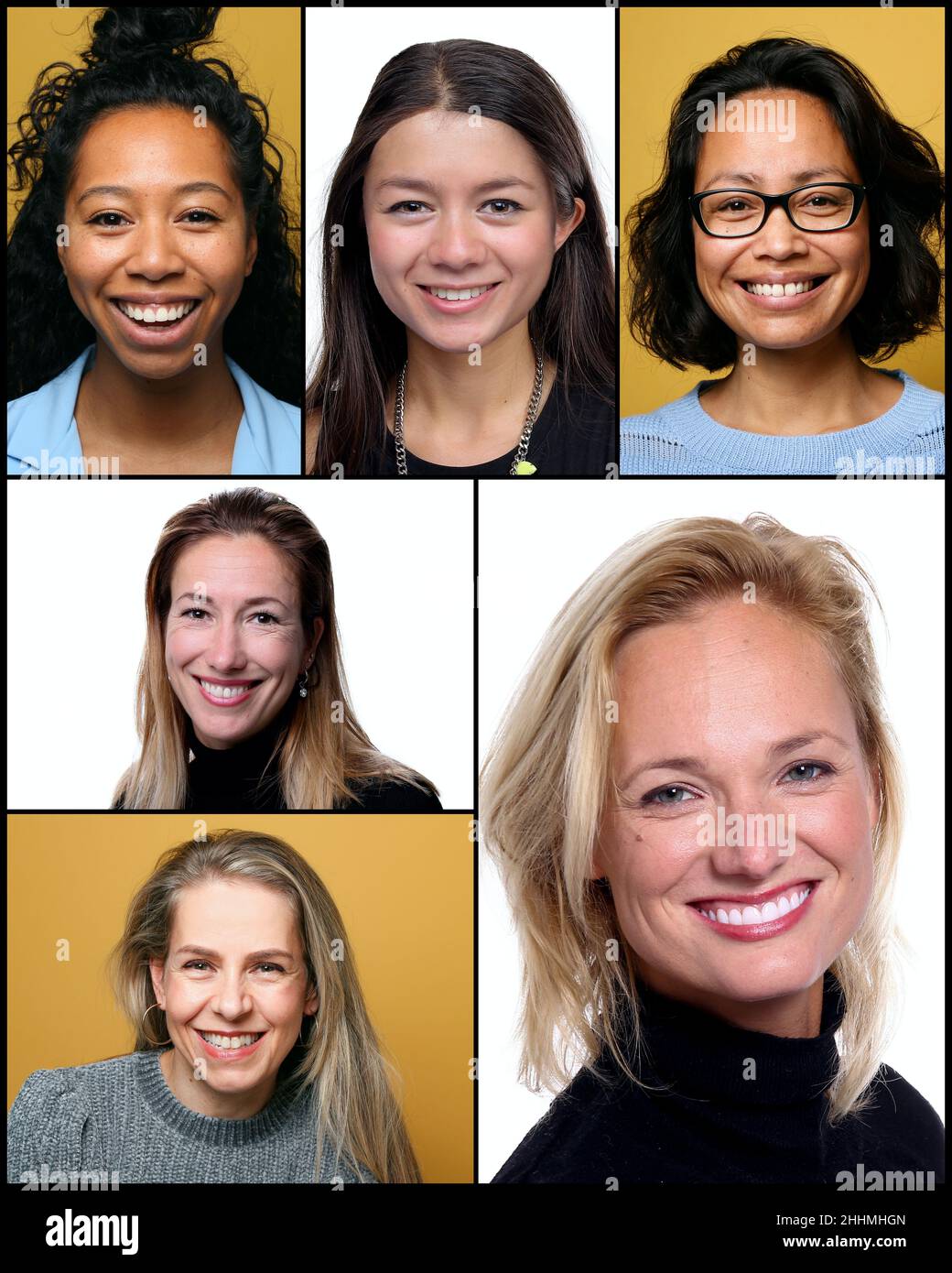 Group of people in a collage Stock Photo - Alamy