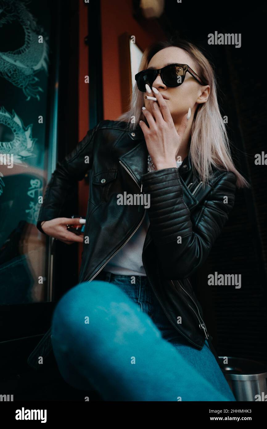 Woman with unhealthy habit hi-res stock photography and images - Alamy