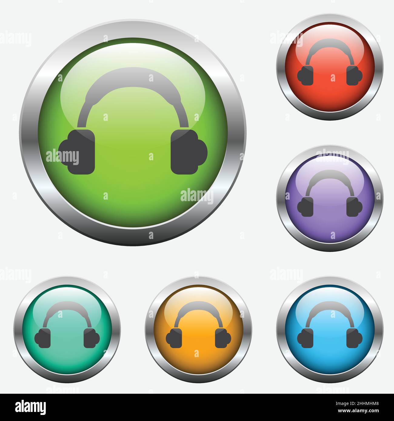 headphones glass buttons Stock Vector Image & Art - Alamy
