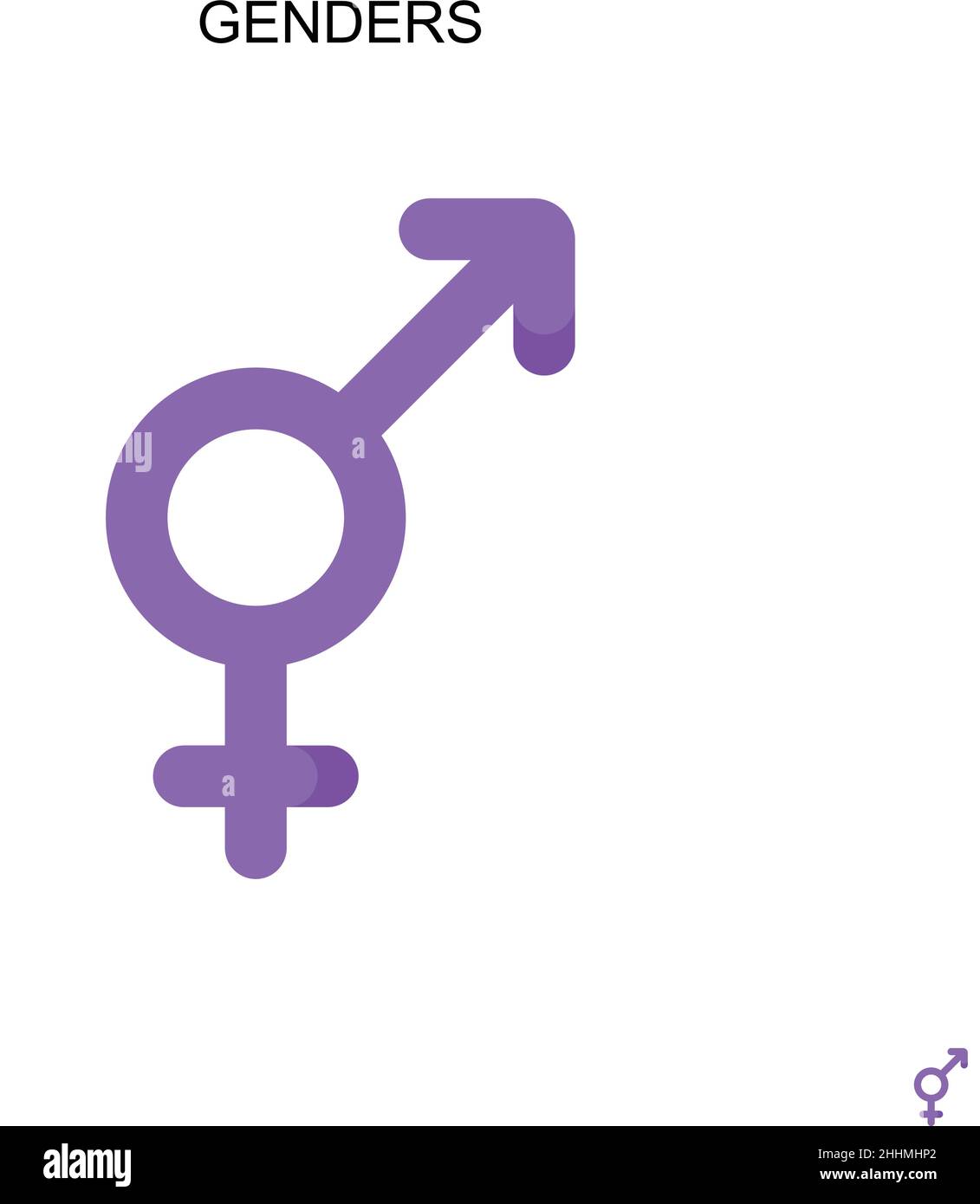 Genders Simple vector icon.Perfect color modern pictogram on editable ...
