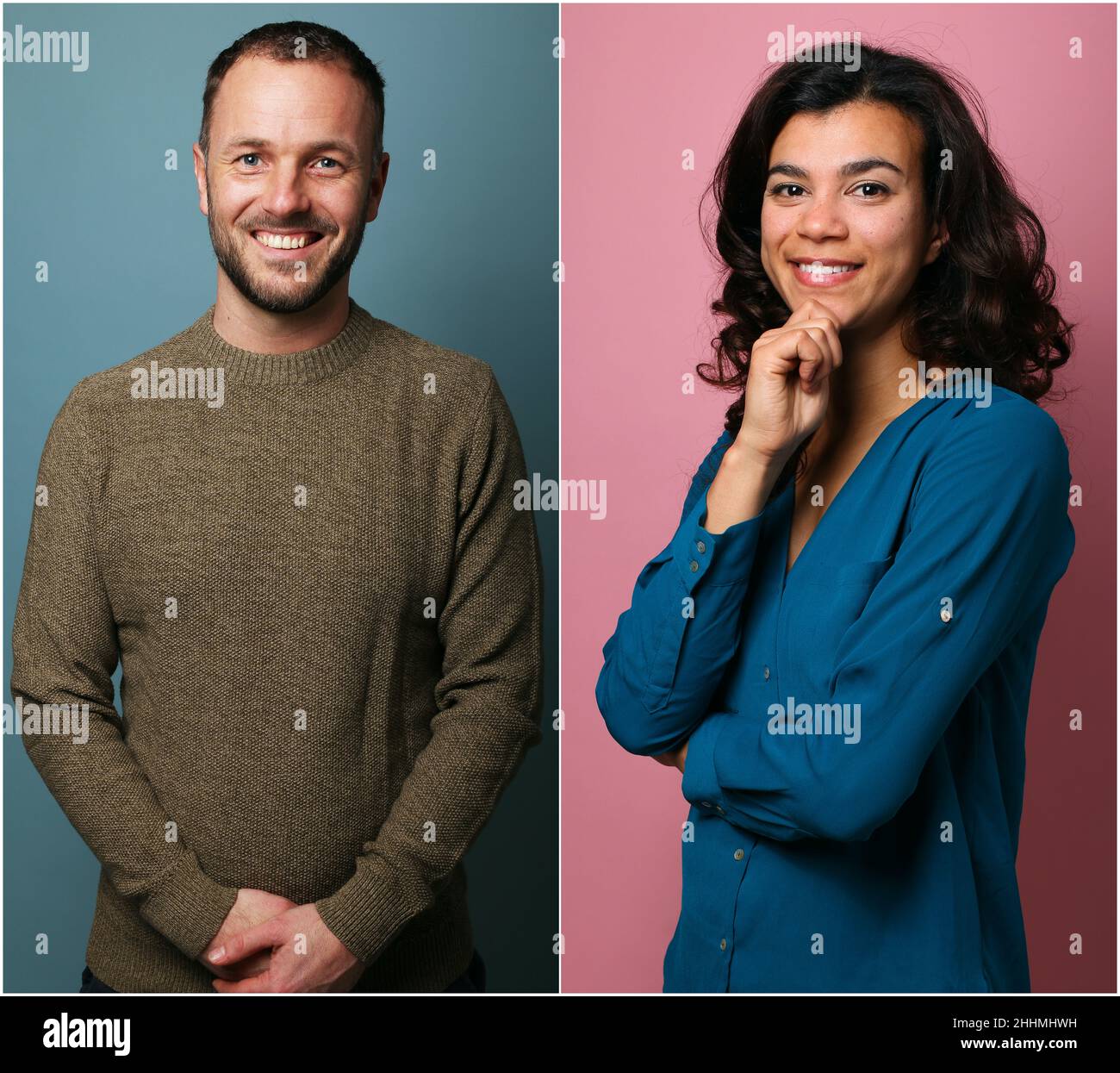 Group of people in a collage Stock Photo - Alamy