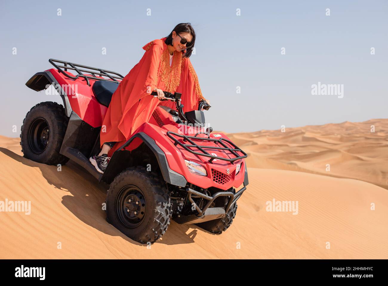 ATV Riding and Dune Bashing on a Desert Safari in Dubai, UAE Stock ...