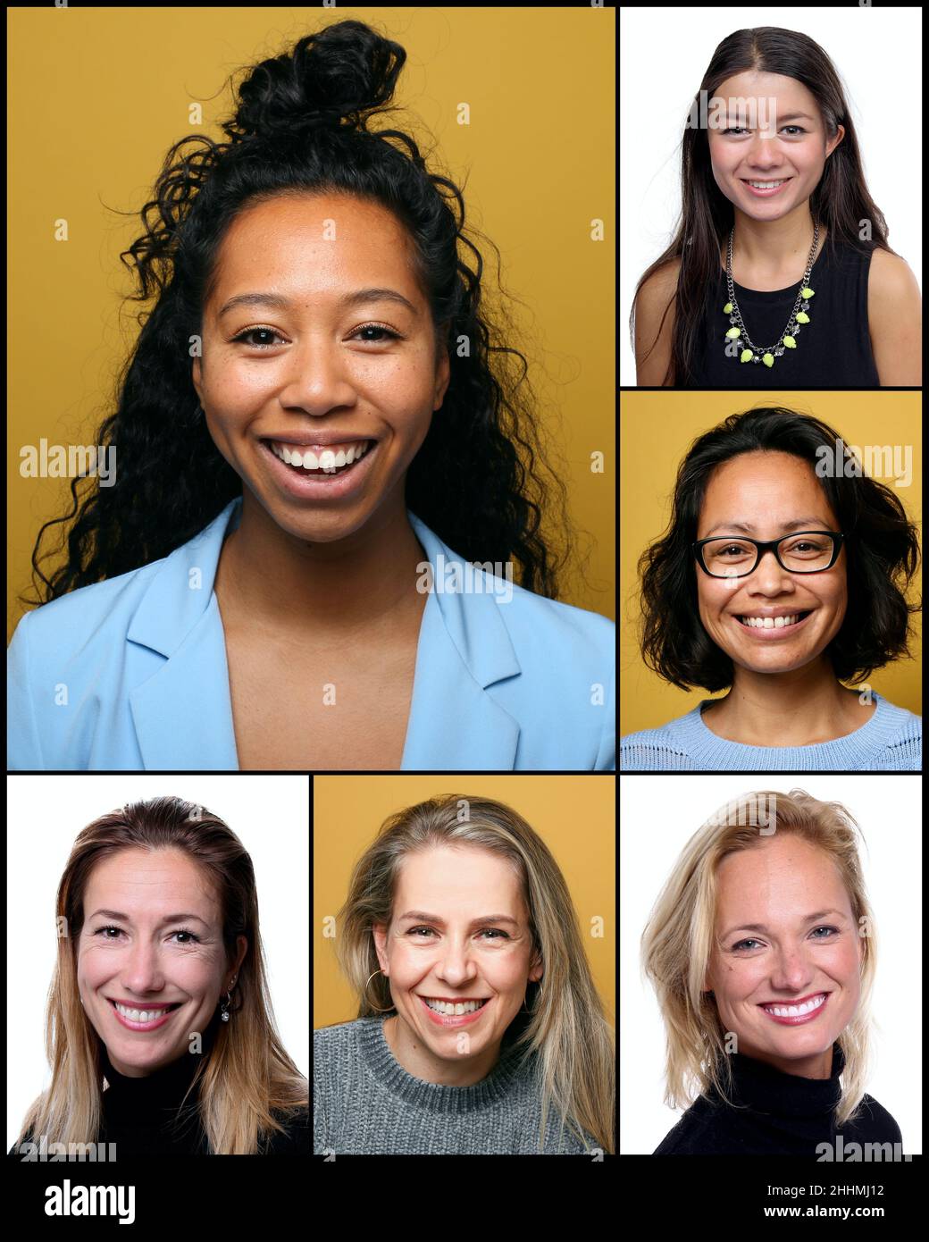 Group of people in a collage Stock Photo - Alamy