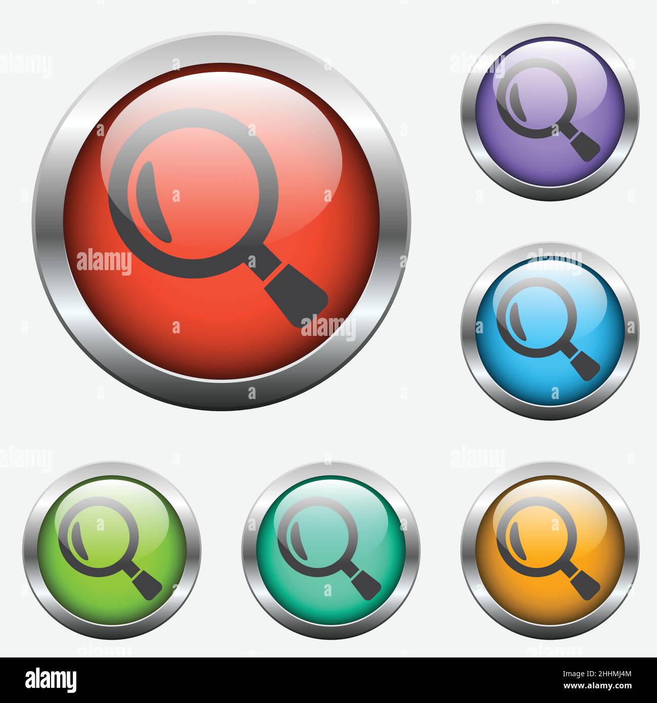 magnifying glass glass buttons Stock Vector Image & Art - Alamy